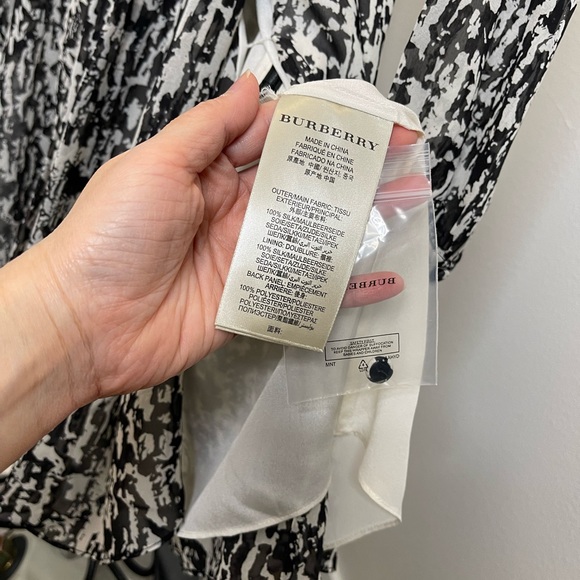 Burberry | Dresses | Burberry Brit Mini Silk Dress Mixed Black And ...